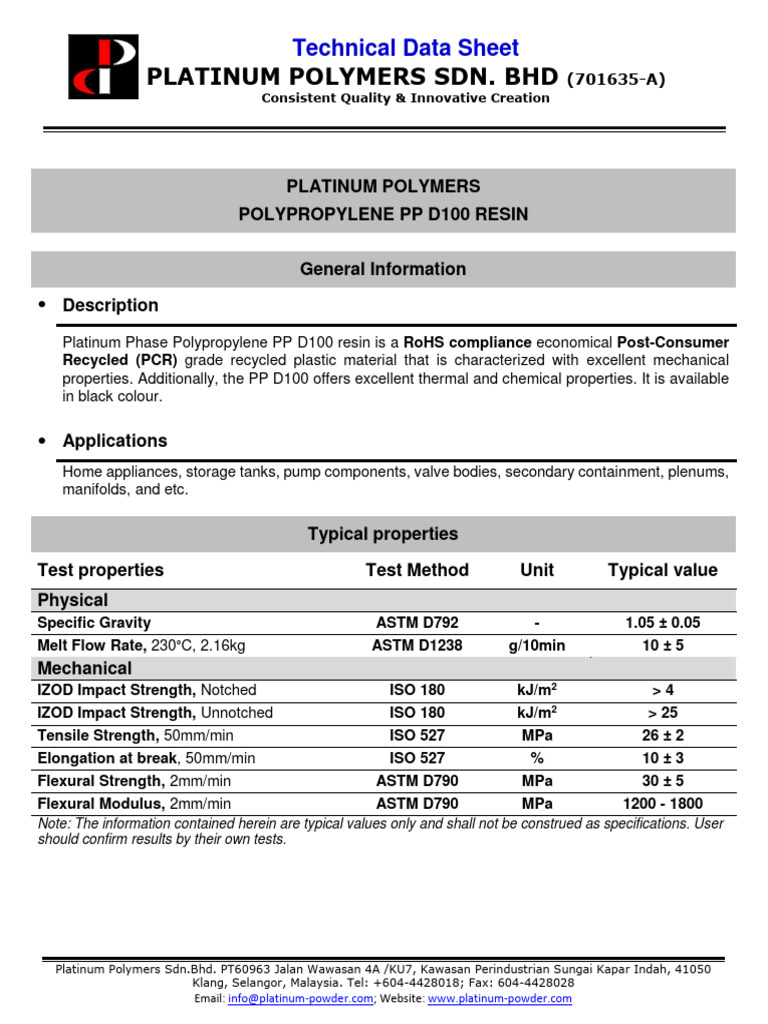 TDS - Platinum Phase PP D100 | PDF | Materials Science | Building Materials