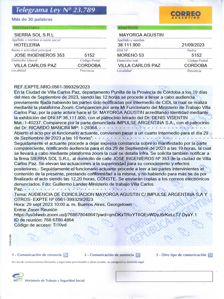 Telegrama A Color | PDF | Argentina