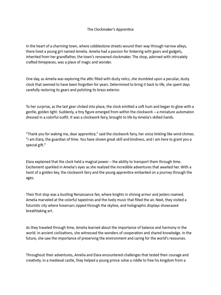 The Clockmaker Apprentice | PDF