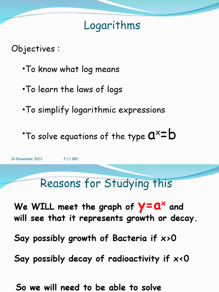 Logarithms | PDF | Logarithm | Mathematics