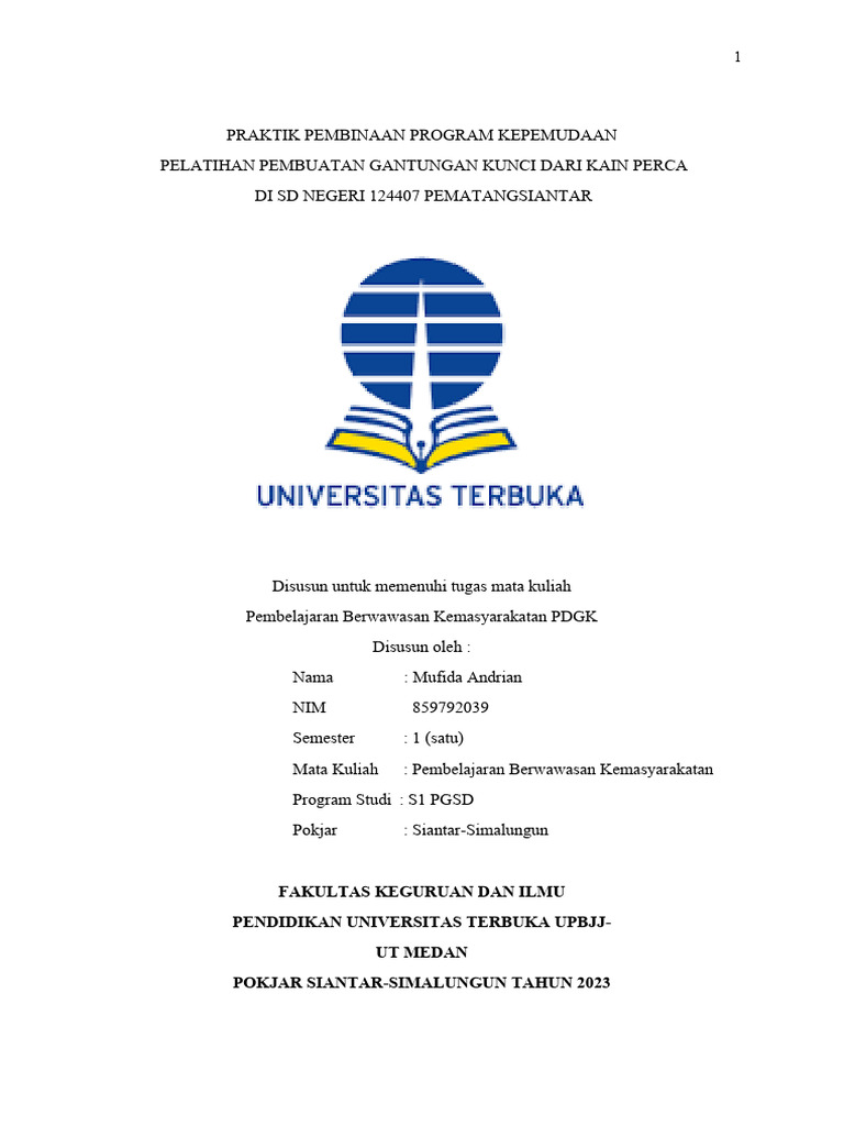 Laporan - Praktik - Pembinaan - Program - Kepemudaan Mufida | PDF