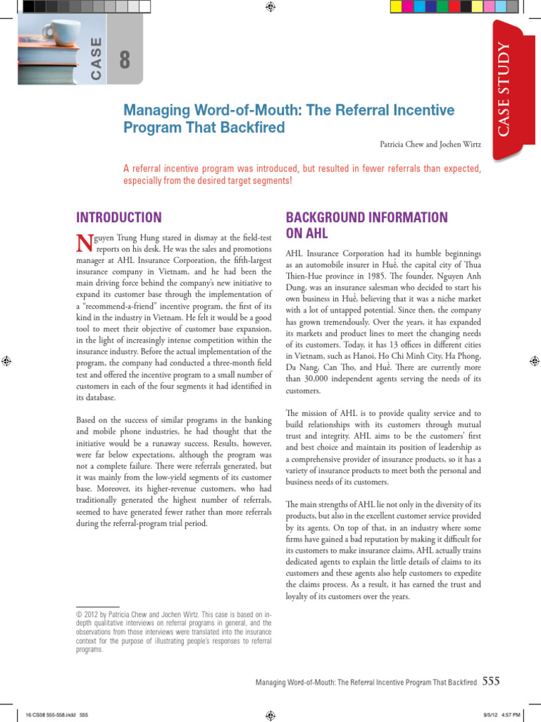 Referral Program Misfires at AHL Insurance | PDF | Insurance | Hue