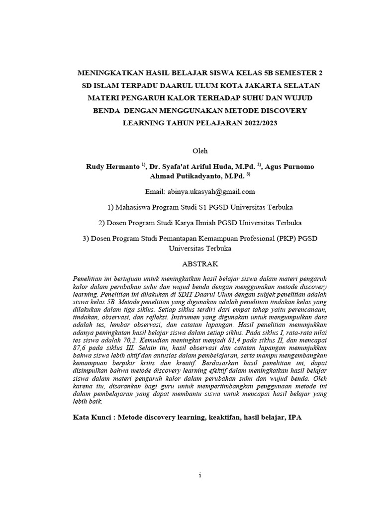 1 - Contoh Karil UT PGSD - Karya Ilmiah IPA Pesawat Sederhana | PDF