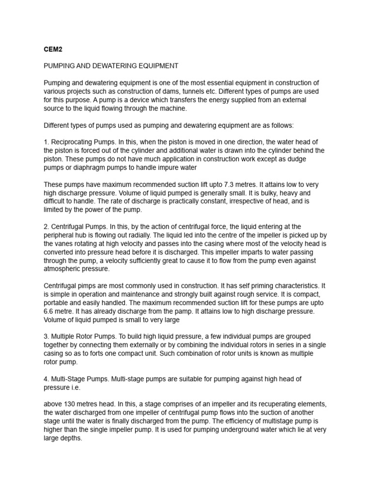 CEM2 | PDF | Pump | Crane (Machine)