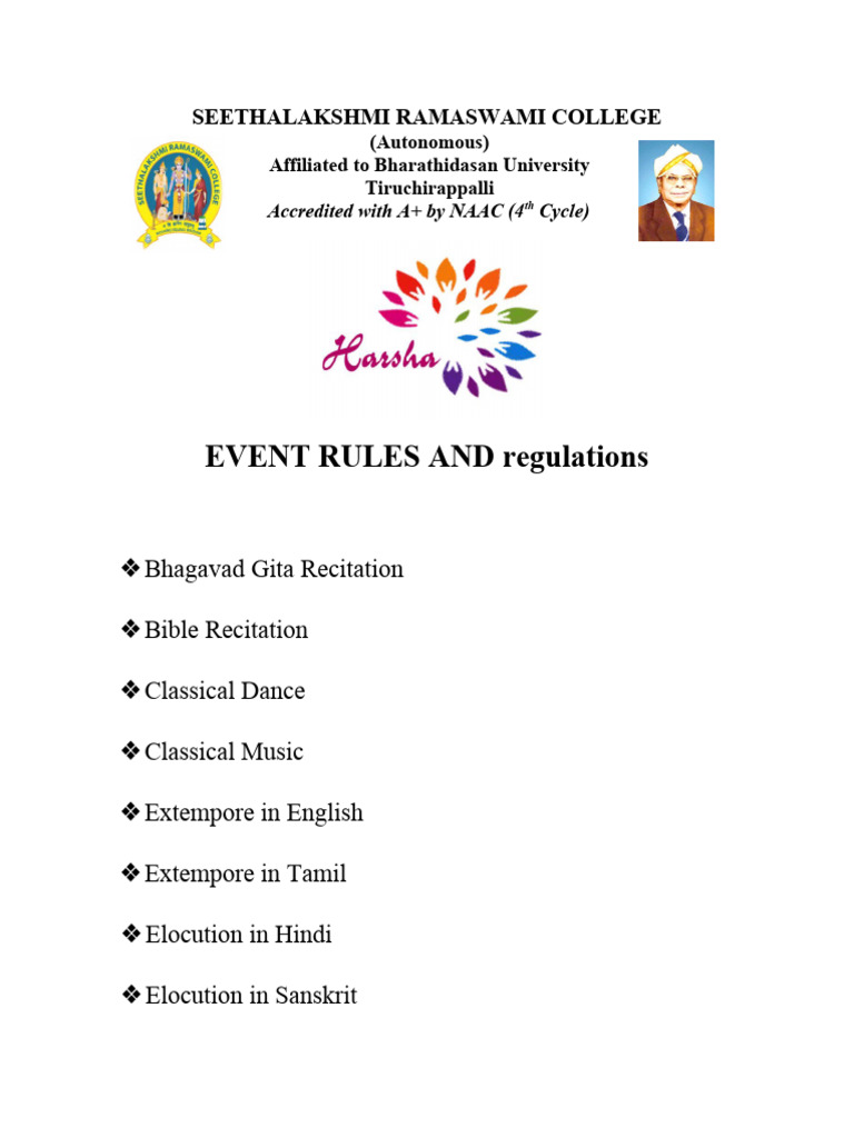 EVENT RULES AND REGULATIONS - Copy 2 | PDF