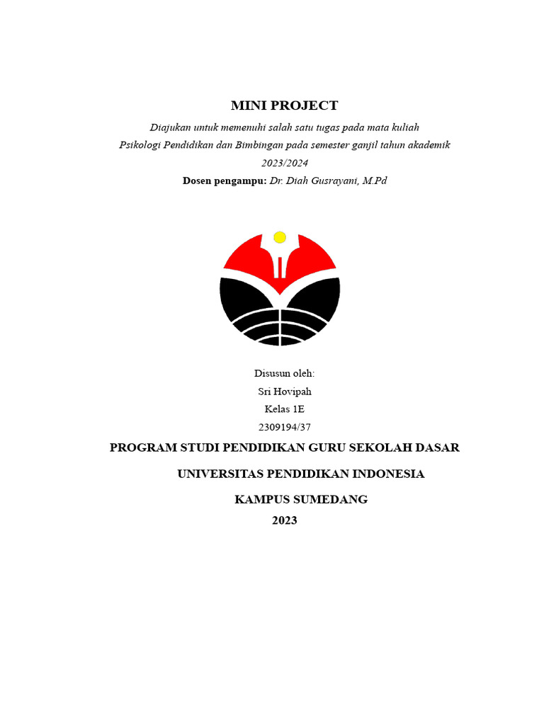 Mini Project | PDF | Karier & Perkembangan | Pengembangan Diri