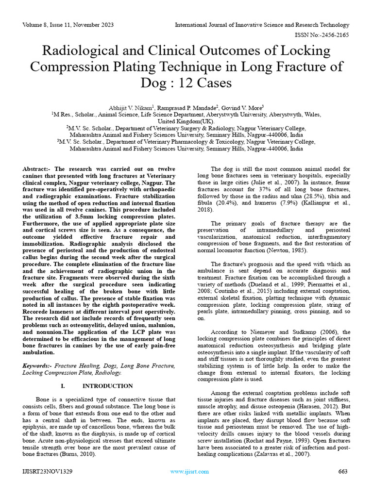 Radiological and Clinical Outcomes of Locking Compression Plating ...