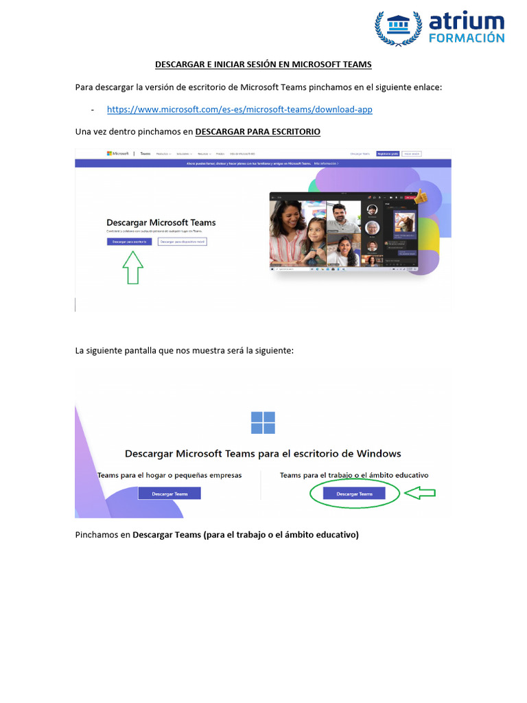 Descargar e Iniciar Sesión en Microsoft Teams | PDF