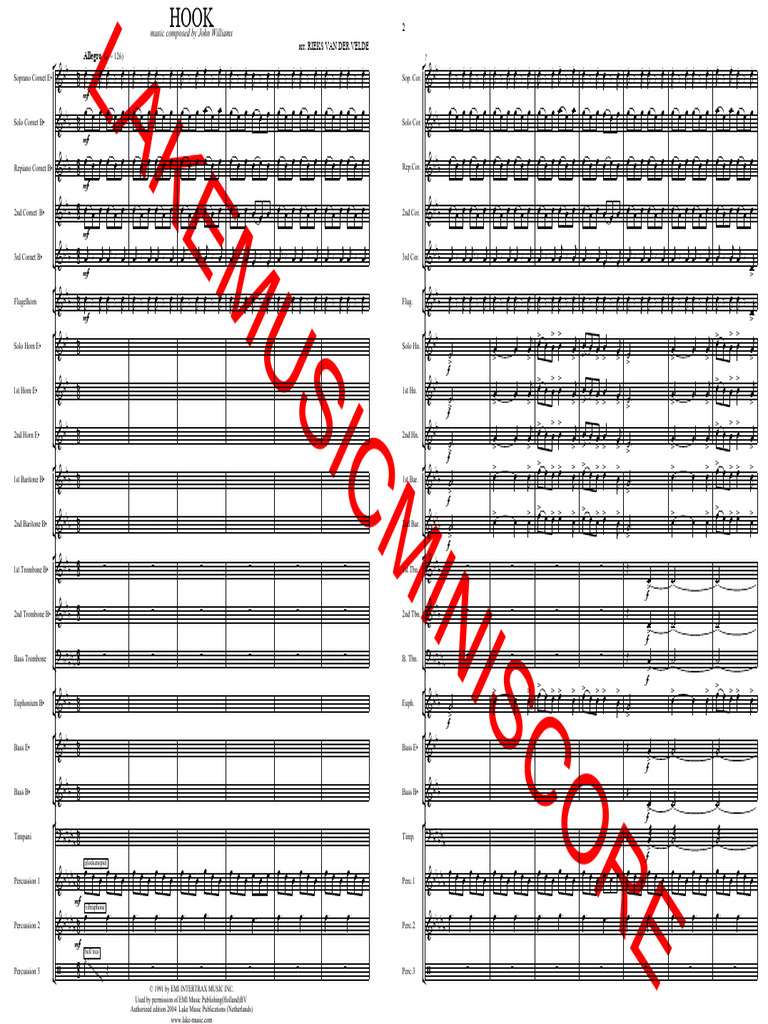 JM48367 Hook Miniscore | PDF | Musical Instruments | Music Production