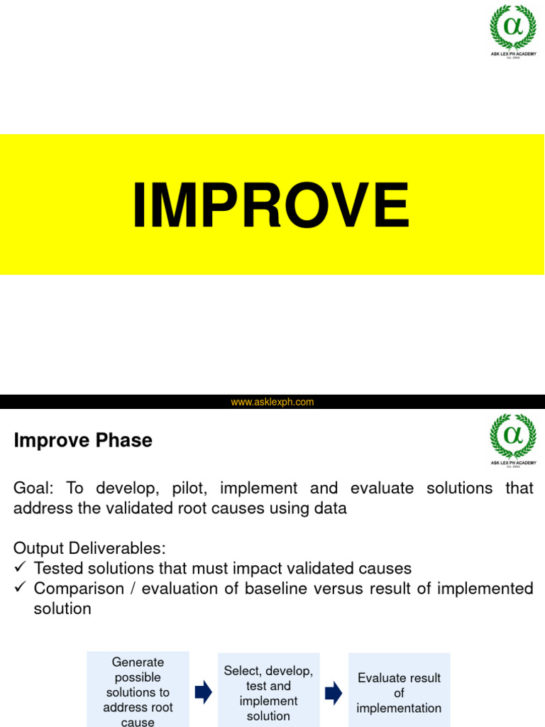 Improve Phase | PDF | Business Process | Systems Science