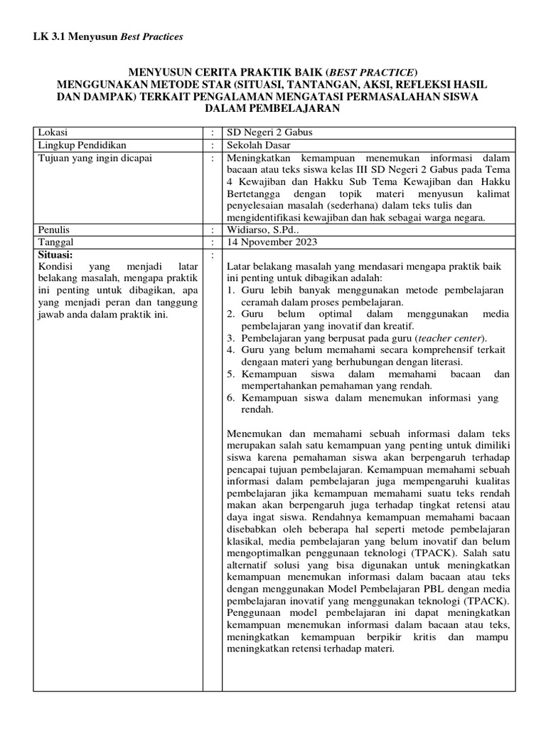 Best Practice Widi | PDF