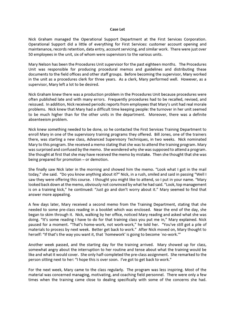 Caselet-3 - Transfer of Training | PDF