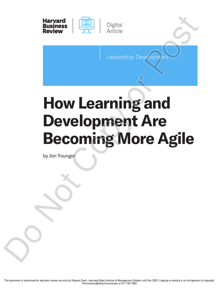 Caselet-2 - HBR Case Study - How Learning - Development Are Becoming ...