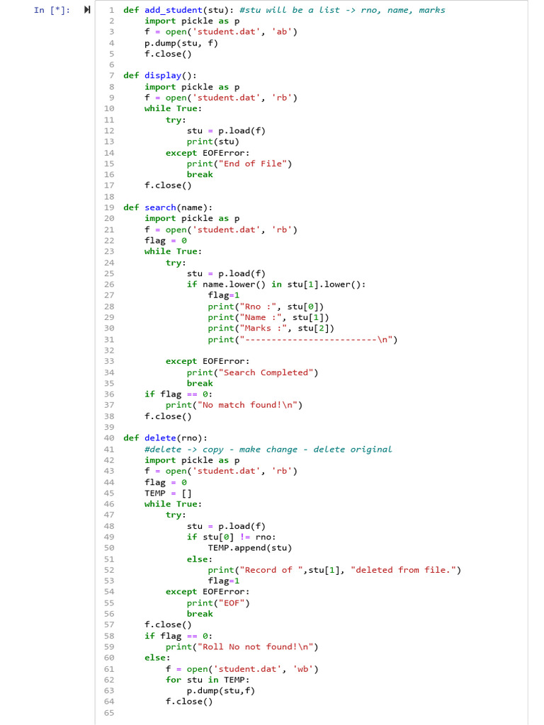 Binary Files Crud Operations Jupyter Notebook Pdf Computing Computer Programming