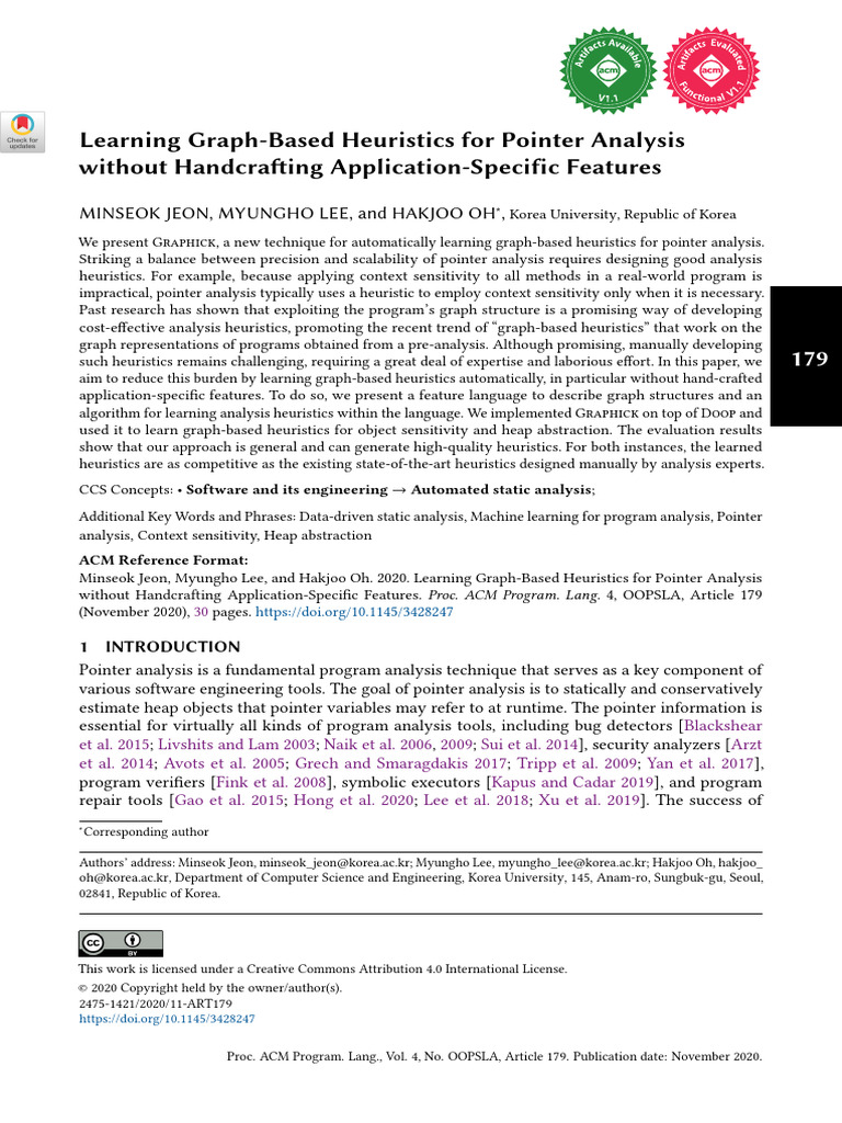 Learning Graph-Based Heuristics For Pointer Analysis Without ... Learning Graph-Based Heuristics For Pointer Analysis Without ...