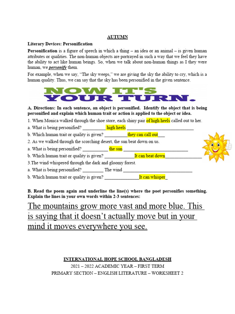 Personification in Autumn Poetry | PDF | Anthropomorphism | Poetry