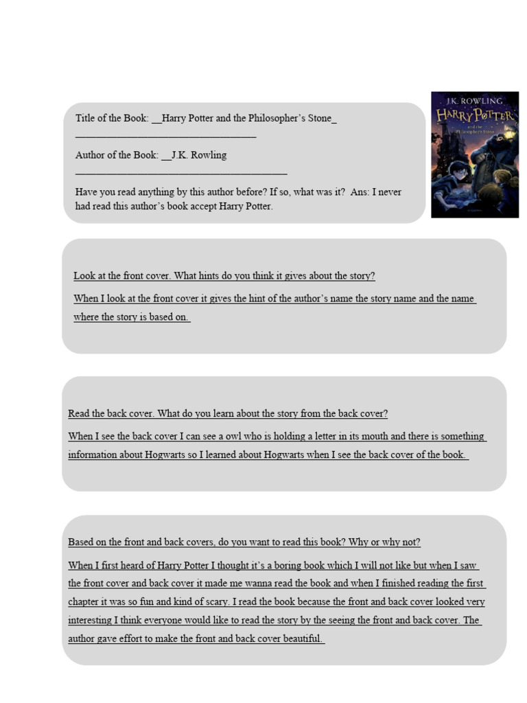 Harry Potter - Activity 1 | PDF