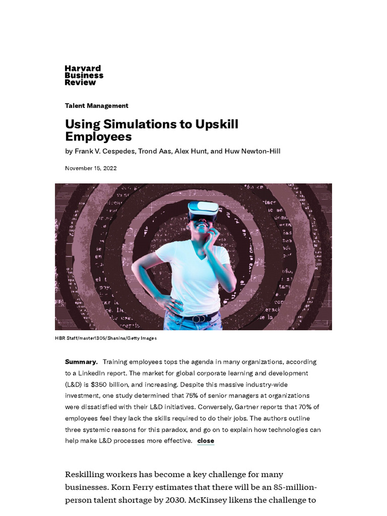 Using Simulations To Upskill Employees | PDF | Simulation | Learning