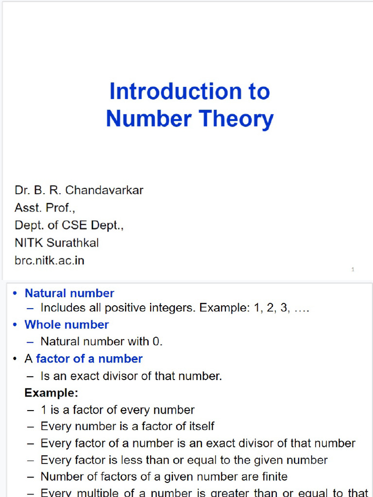 1.introduction To Number Theory | PDF