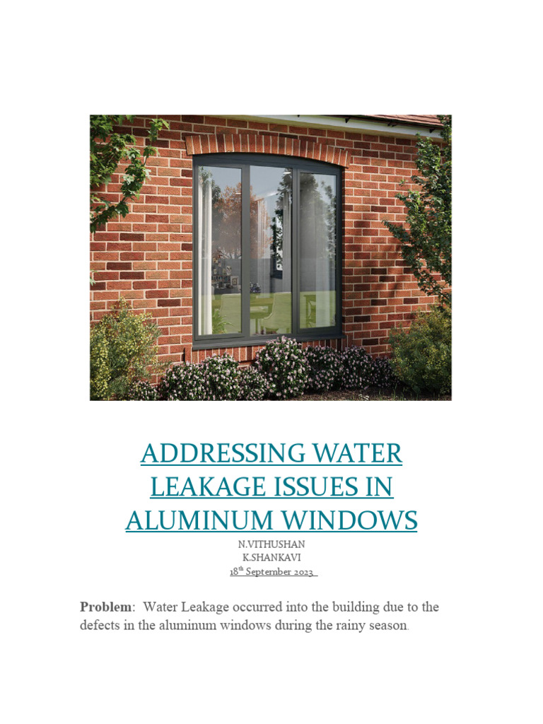 Defects in Aluminium Windows | PDF | Building Technology | Civil ...