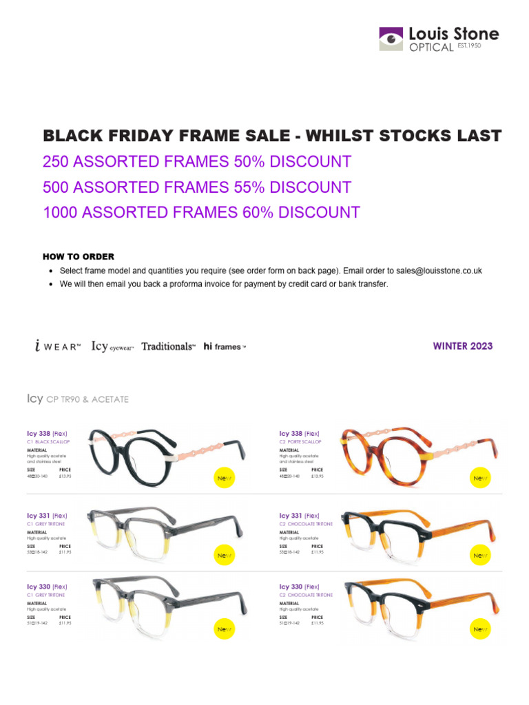 Louis Stone Frame Catalogue 2023 | PDF | Glasses | Discounts And Allowances