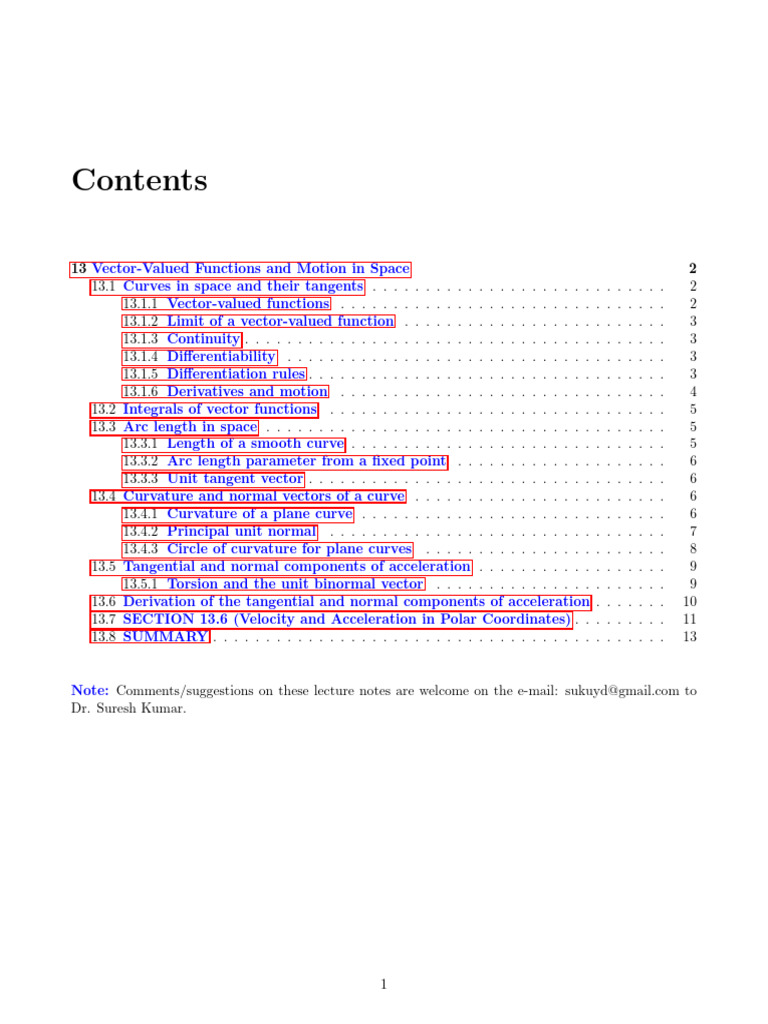 Chap13 Vector Functions Pdf Acceleration Curvature