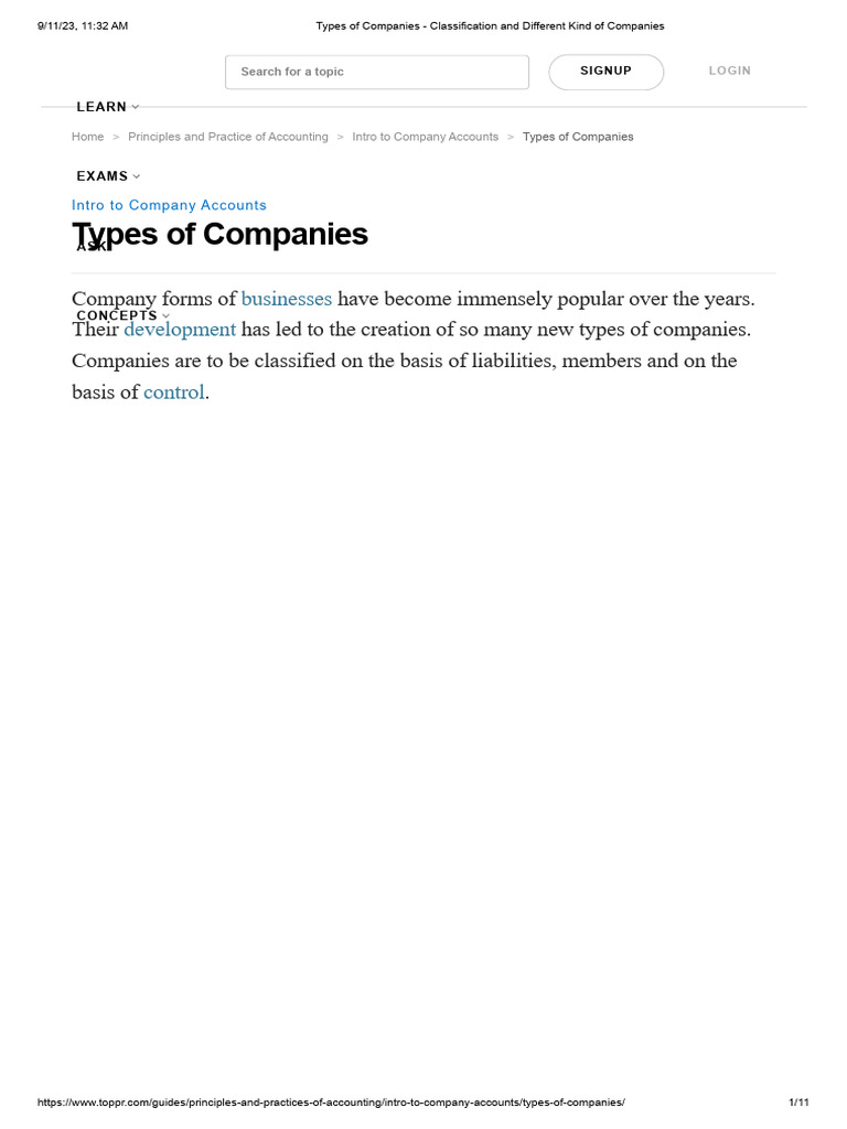 Types of Companies - Classification and Different Kind of Companies ...