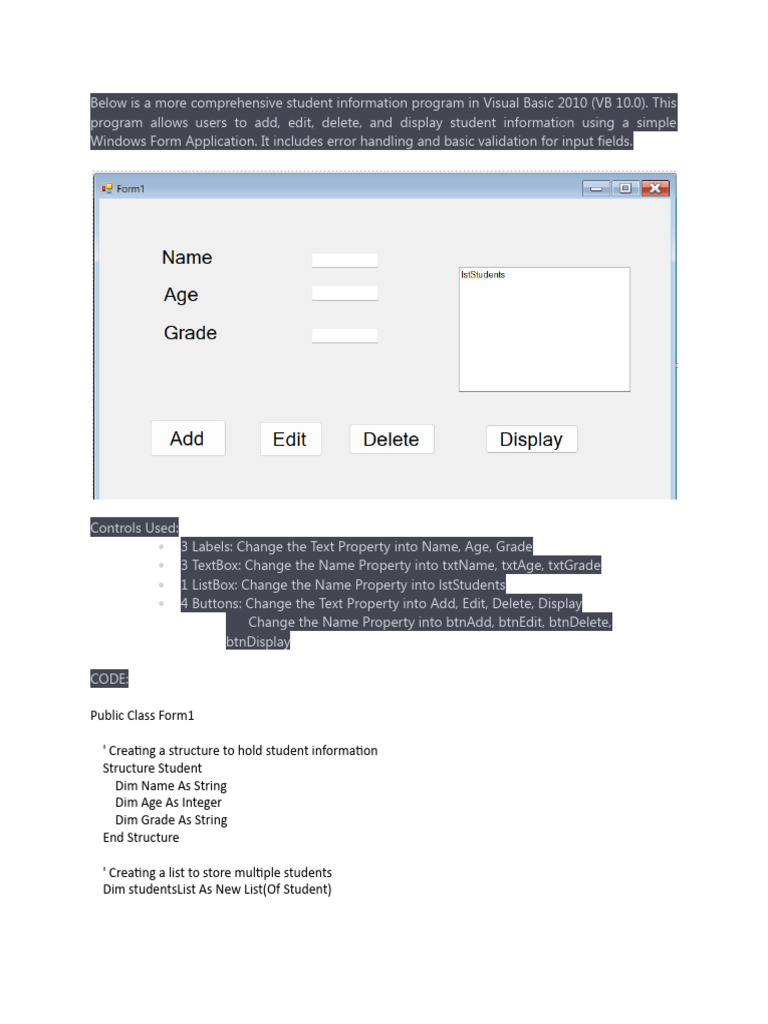 Visual Basic | PDF | String (Computer Science) | Computer Program