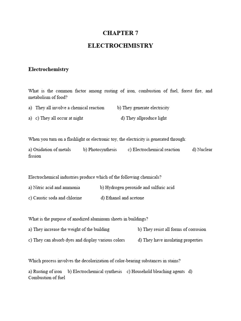 Chapter 7 Chemistry | PDF | Redox | Electrochemistry