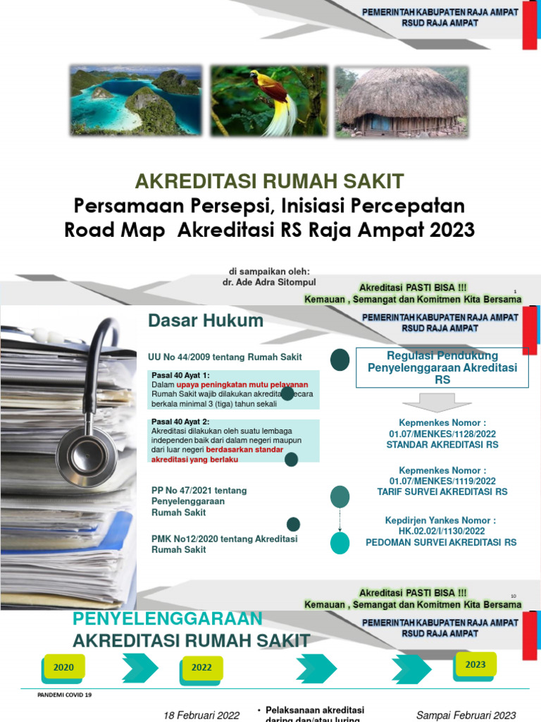 Road Map Akreditasi RS Raja Ampat Dan Percepatannya | PDF | Bisnis | Pengelolaan Keuangan & Uang