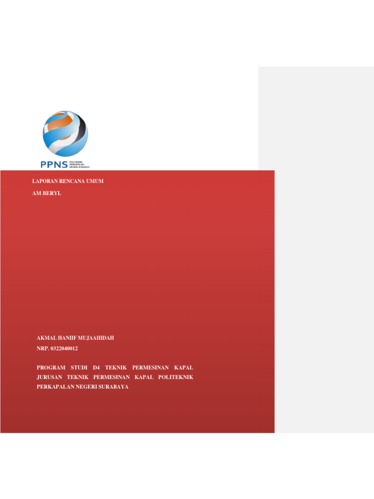 LAPORAN RENCANA UMUM AM BERYL Ets | PDF