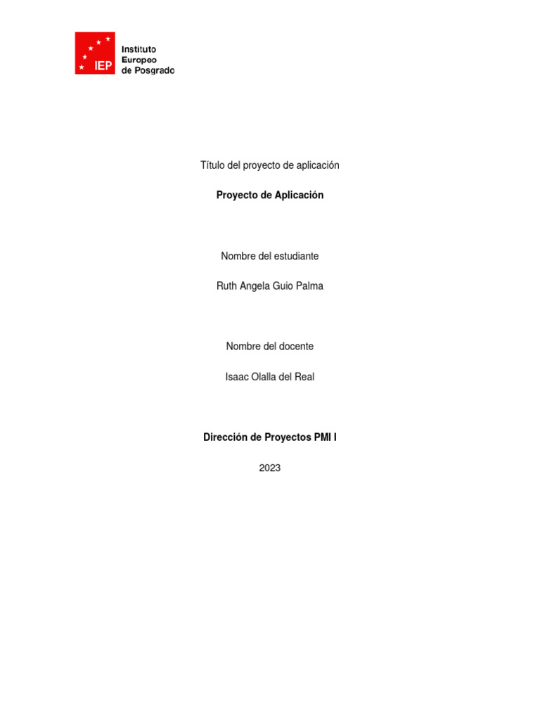 Proyecto de Aplicacion PMI | PDF | Planificación | Software