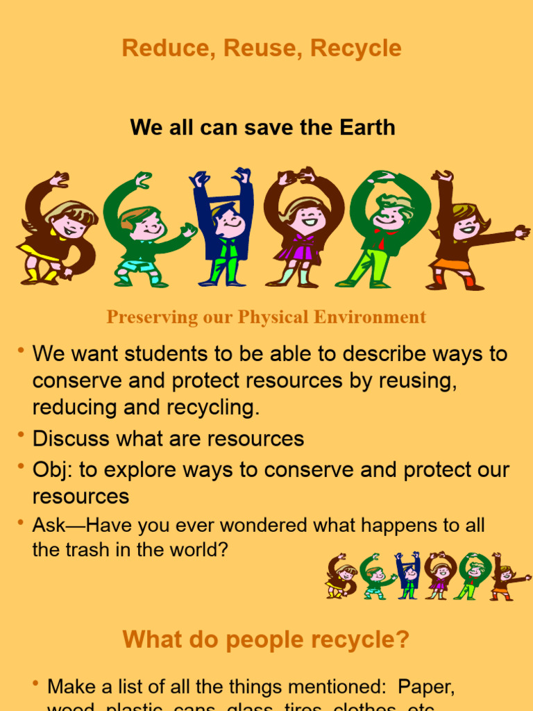 Reduce, Reuse, Recycle | PDF | Recycling | Reuse