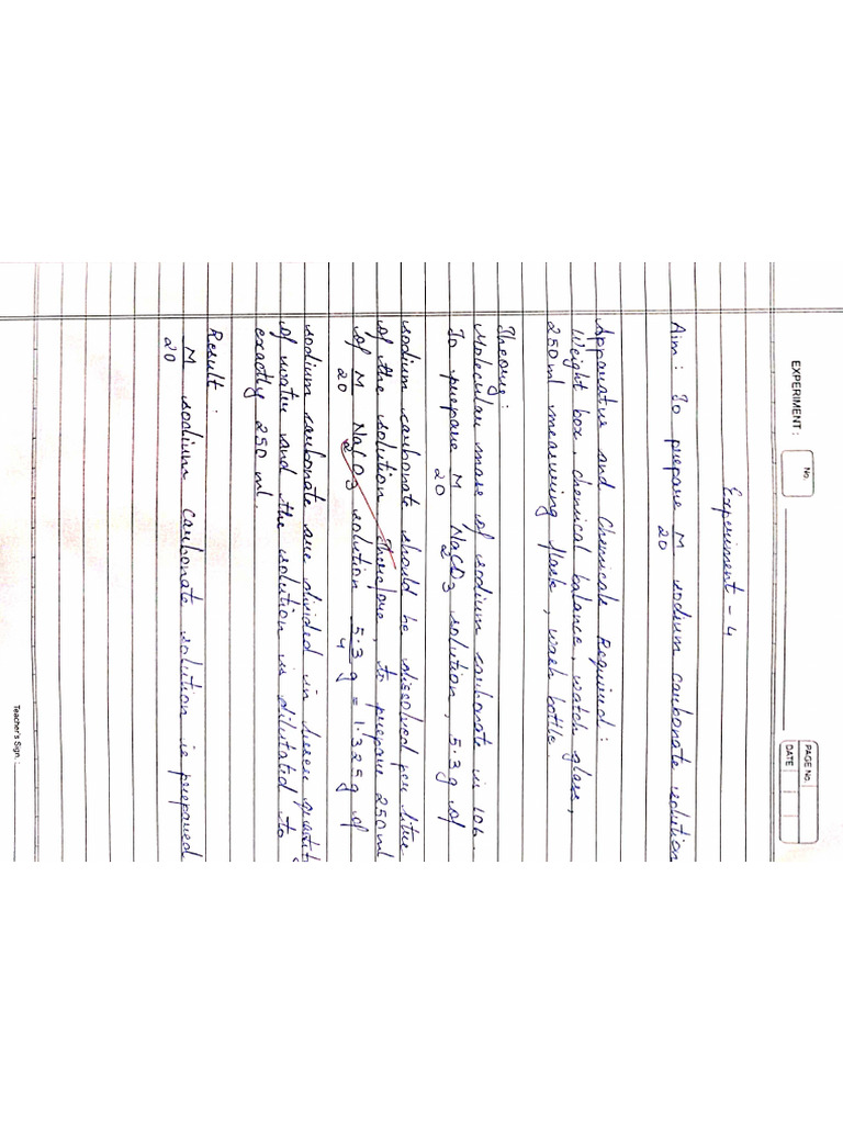 Experiment 4 and 5, Titration, Class XI | PDF