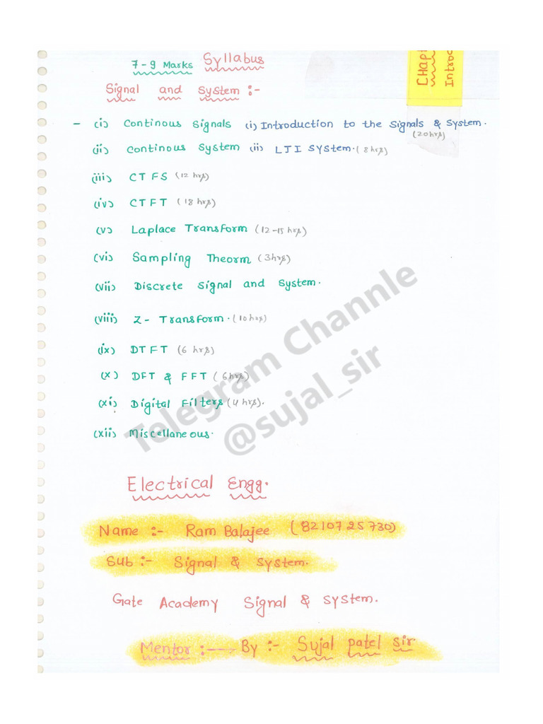 Signal System by Sujal Sir | PDF