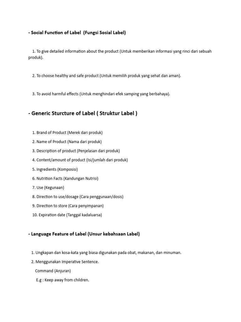 Social Function of Label | PDF