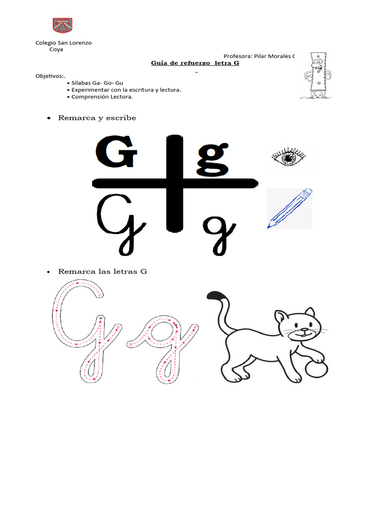 Refuerzo 1 Basico Letra G Martes 26 | PDF