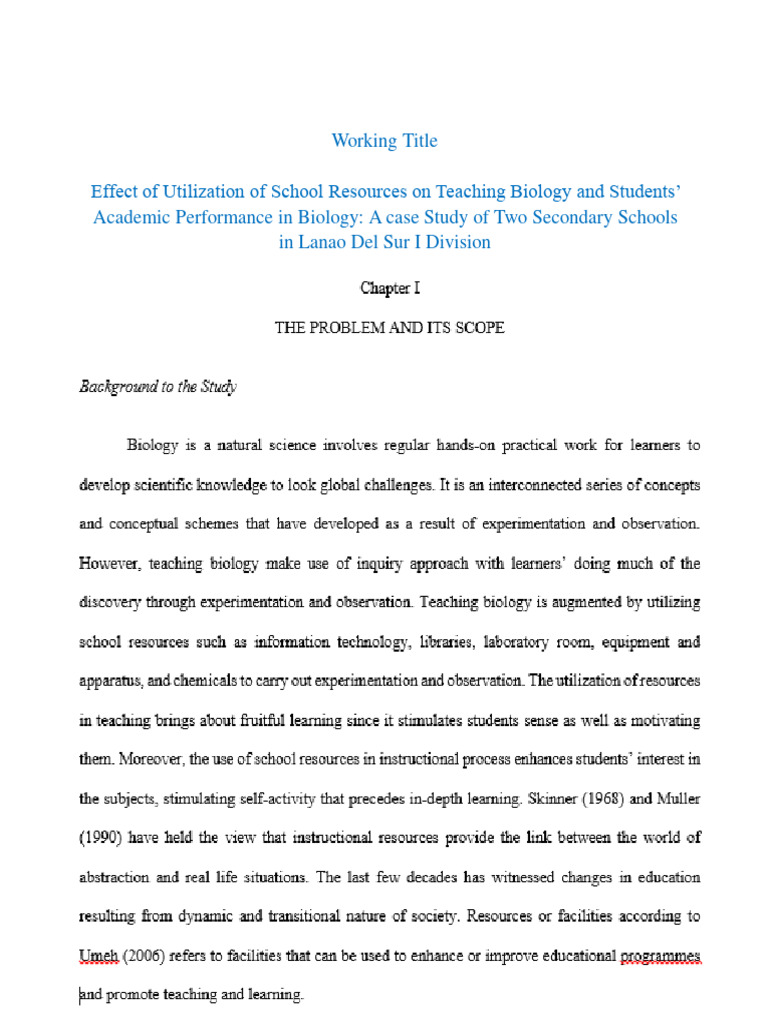 PR1 Sample For Chapter 1 and Its Sub Parts | PDF