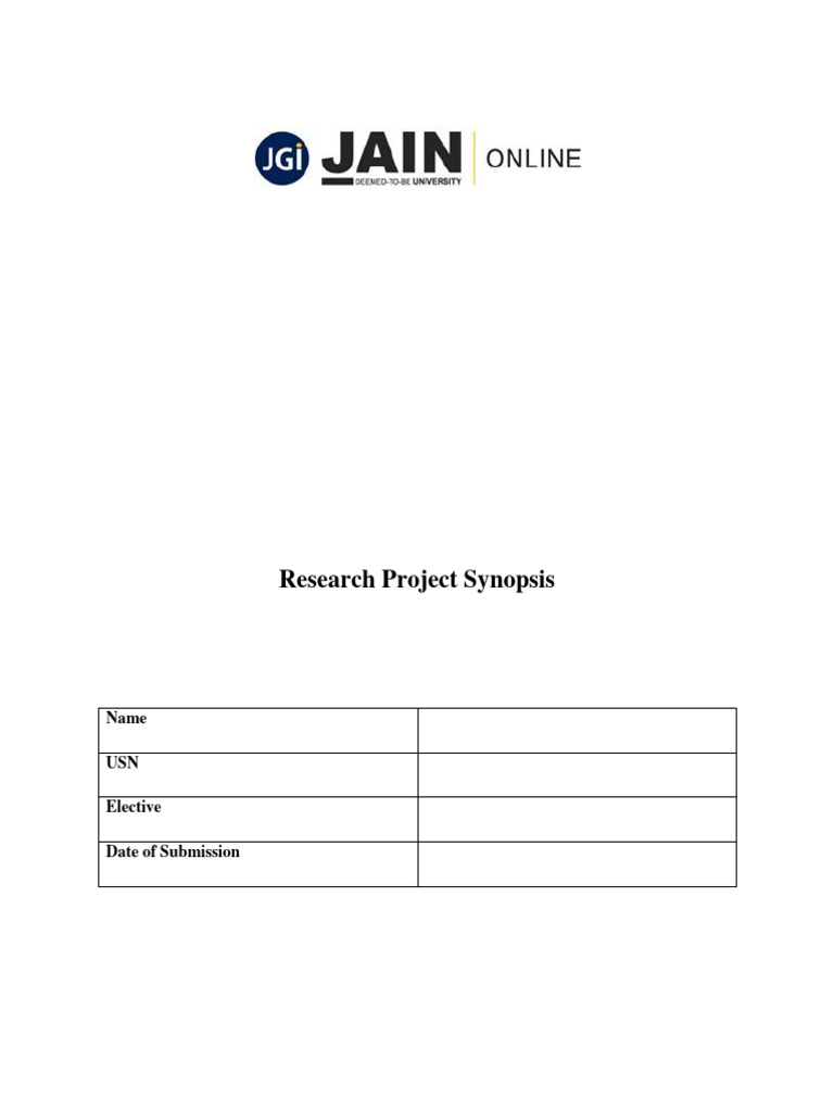 Jain University - Synopsis - Sample | PDF | Social Media | Popular ...