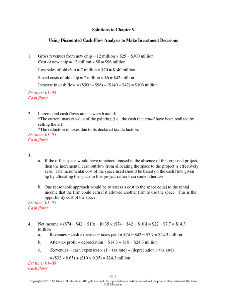 Fundamentals of Corporate Finance 9th Edition Brealey Solutions Manual ...
