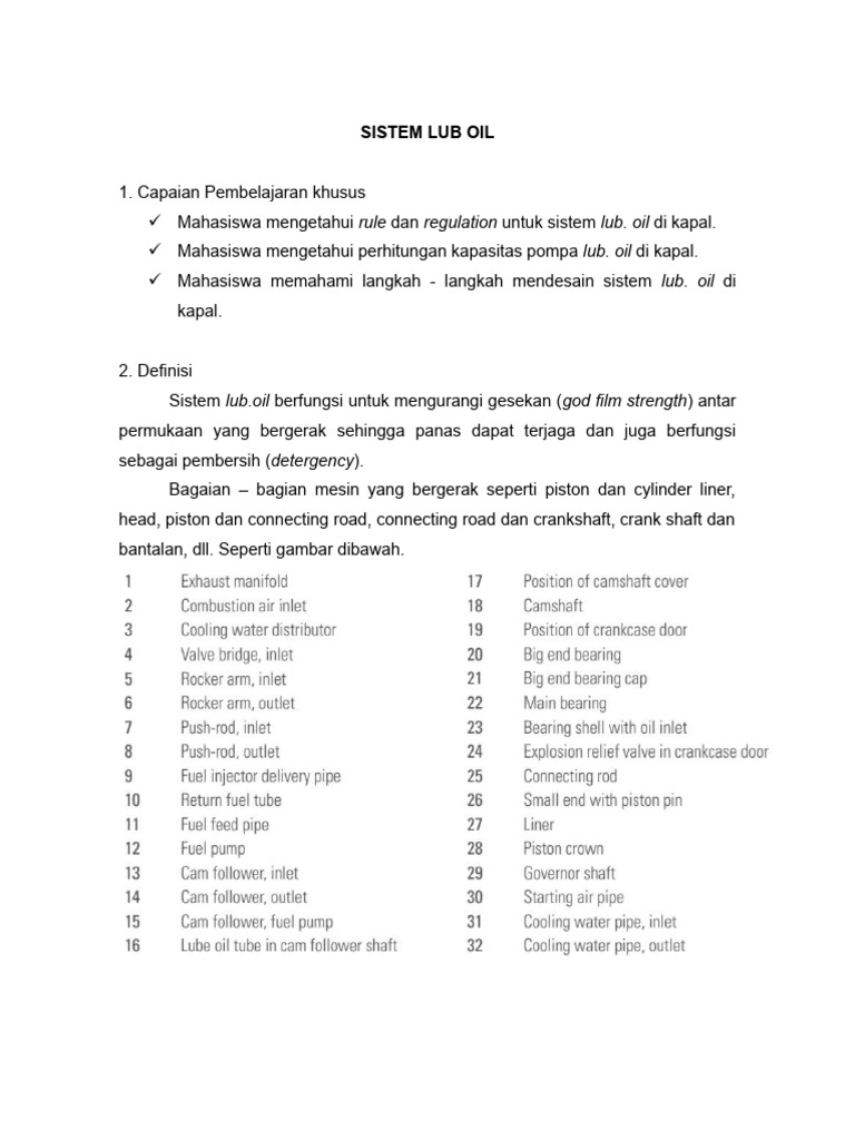 Sistem Lub Oil | PDF