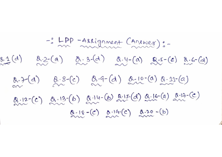 LPP - Assignment (Answer) | PDF