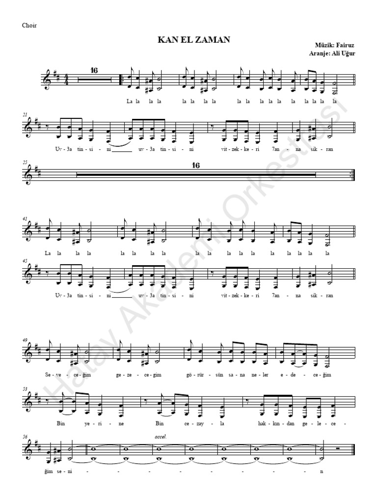 Kan El Zaman-Fairuz - Choir | PDF