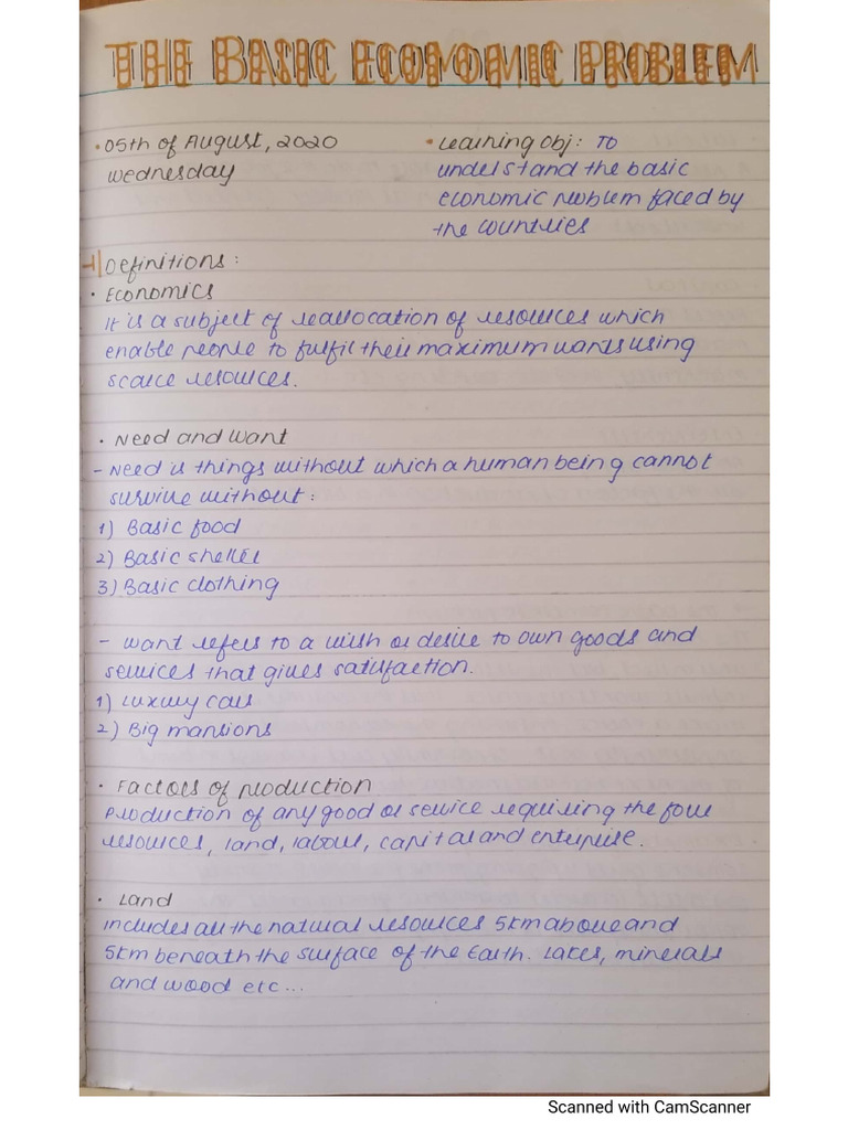 As Economics Complete Notes | PDF