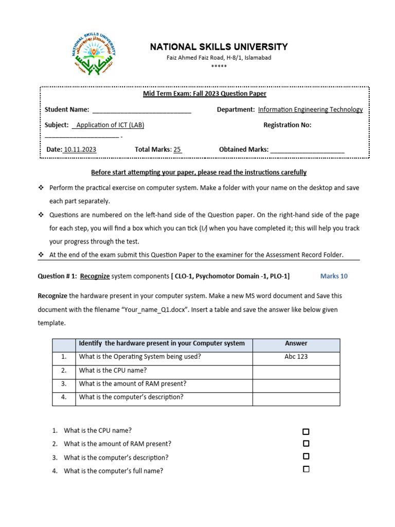 IICT-Lab Paper | PDF | Personal Computers | Microsoft Word