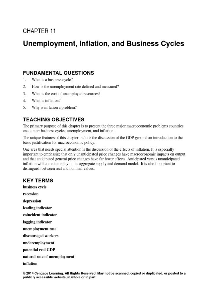 Unemployment, Inflation, and Business Cycles | PDF | Inflation ...