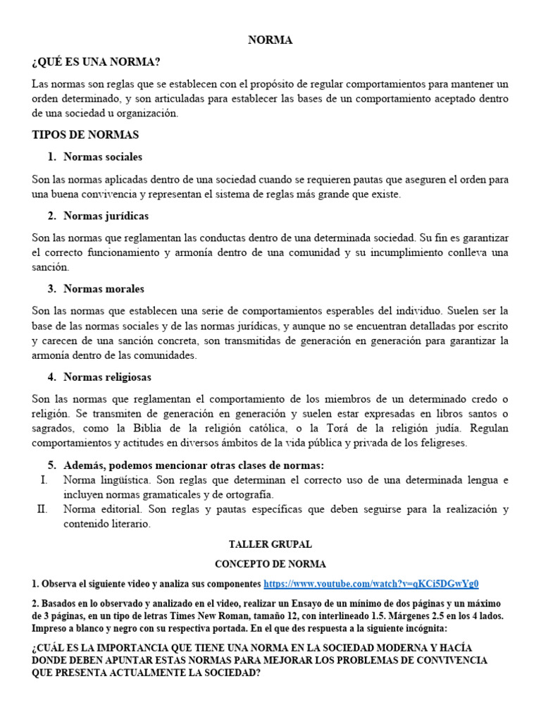 Concepto de Norma | PDF | Sociedad | Comportamiento