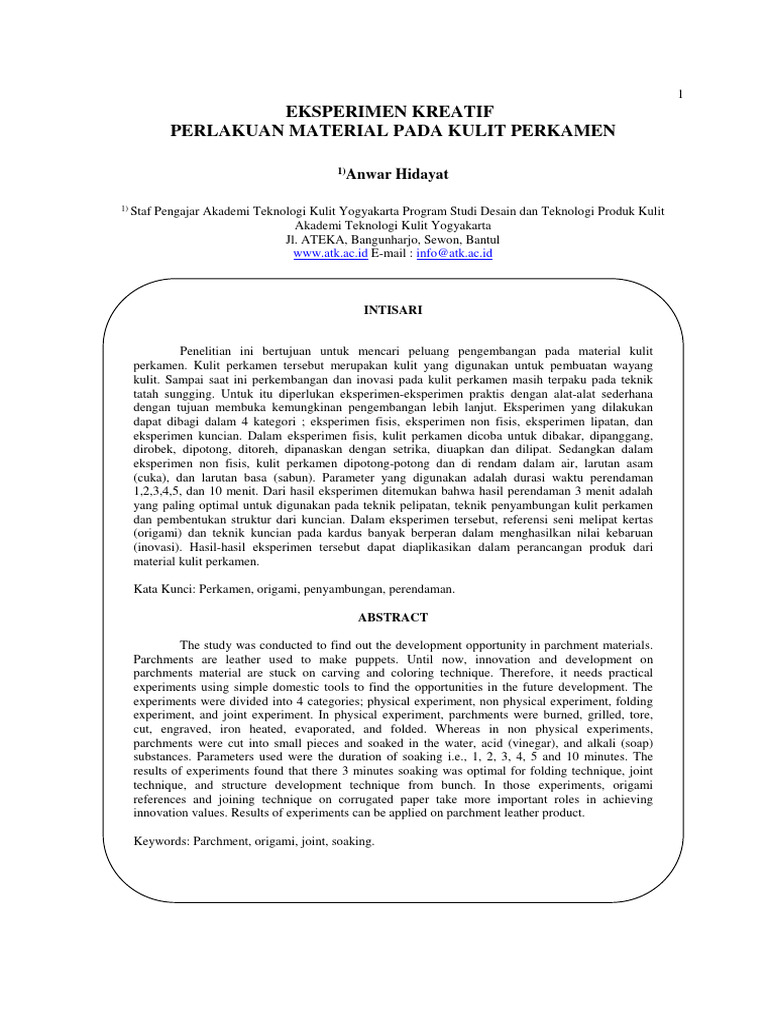 Eksperimen Kreatif pada Kulit Perkamen | PDF | Griya & Taman ...