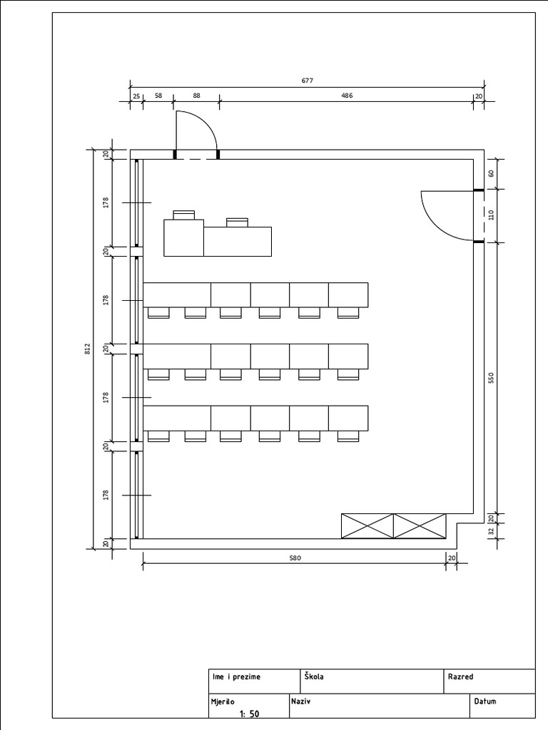 Tlocrt Ucionice v2 | PDF