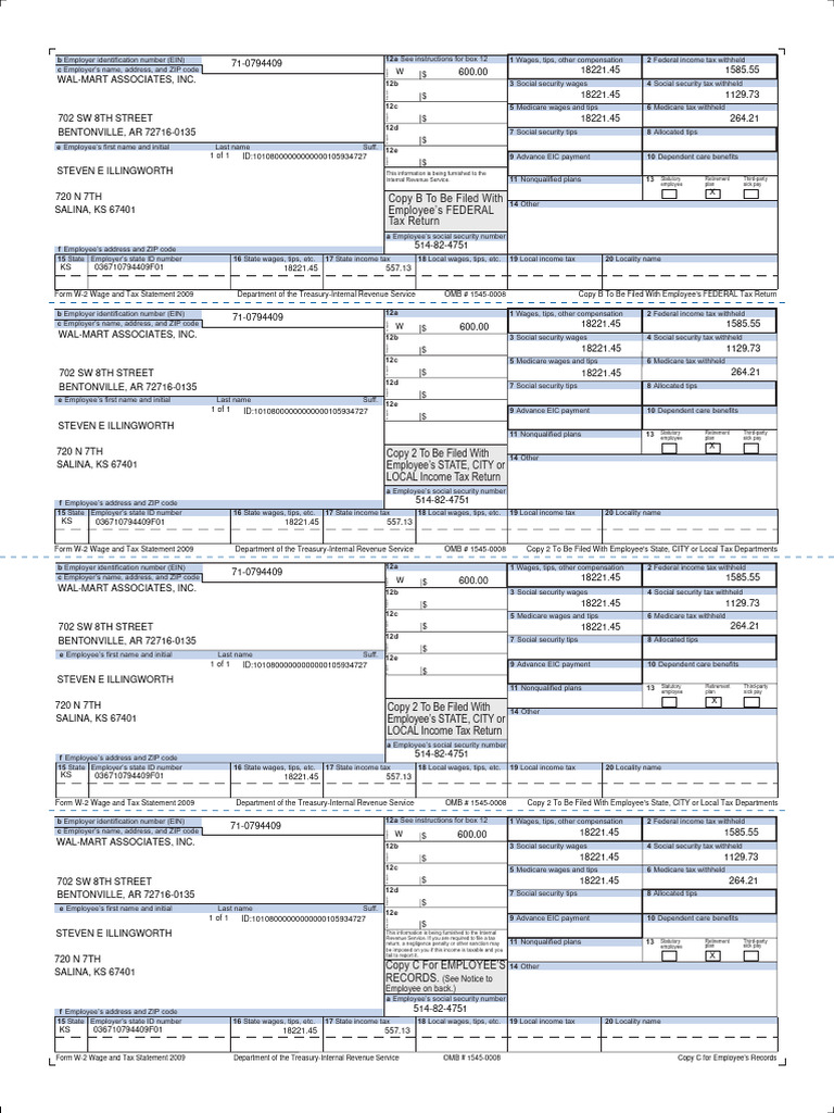 Copy B To Be Filed With Employee S FEDERAL Tax Return: See Instructions ...